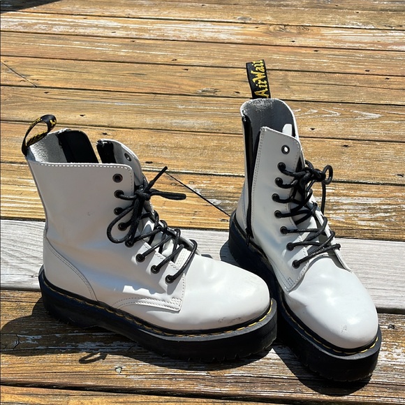 Dr. Martens | Shoes | Doc Marten White Jadon Platform Boots | Poshmark